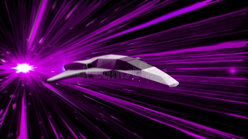 Beautiful Abstract Animation of Spaceship in Hyperspace Jump Flying ...