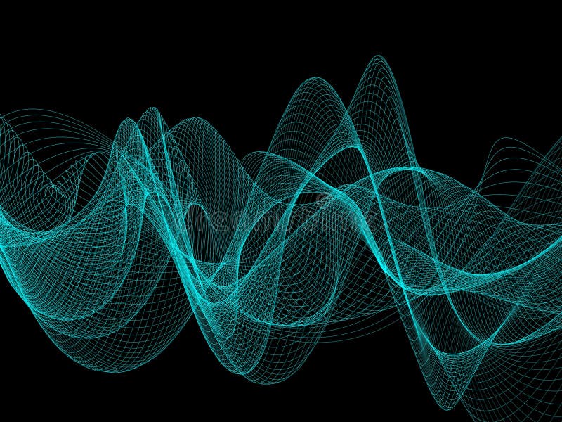 Abstract Background with a Blue Dynamic Waves Stock Illustration ...