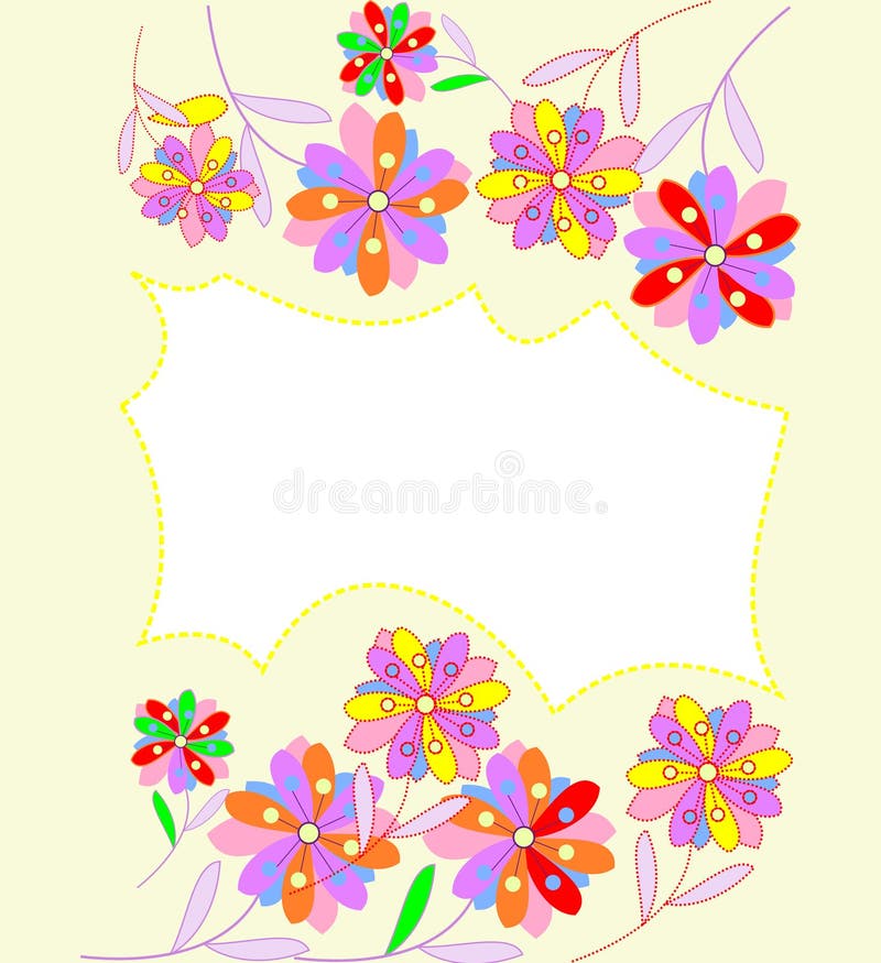 Beautiful Abstract Background with Bright Flowers Stock Illustration ...