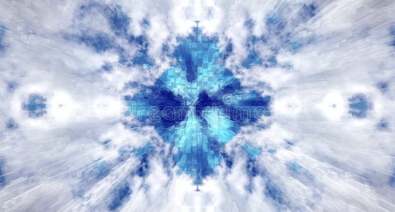 Beautiful Abstract Background with Clouds with Cube Pieces As City, 3d ...