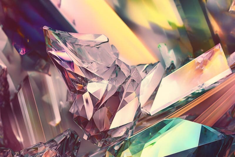 Beautiful Abstract Background of Colored Crystals. Neural Network AI ...