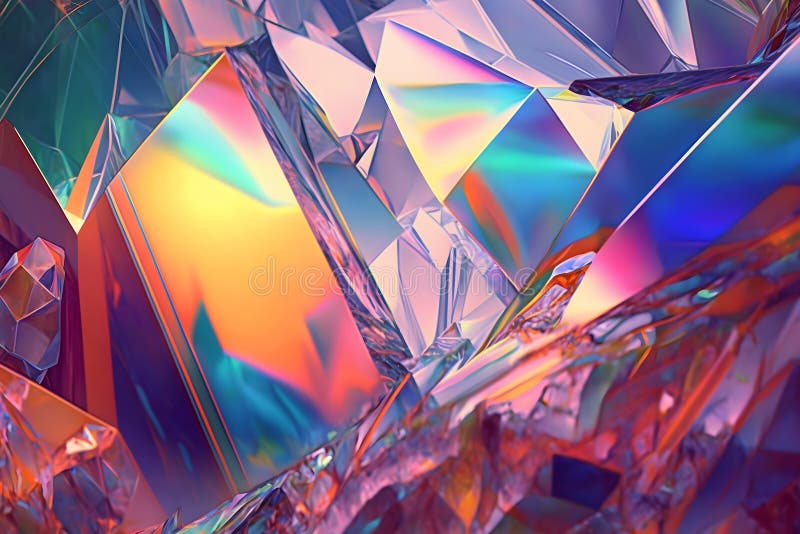 Beautiful Abstract Background of Colored Crystals. Neural Network AI ...