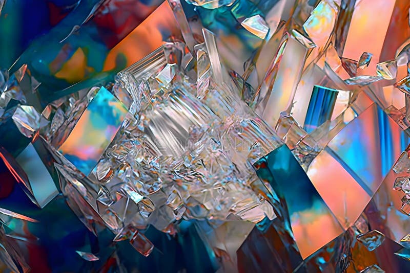 Beautiful Abstract Background of Colored Crystals. Neural Network AI ...