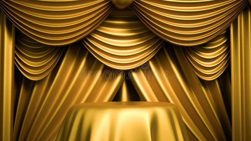 Beautiful, Abstract Background with Curtain Fabric, Drape, Pedestal ...