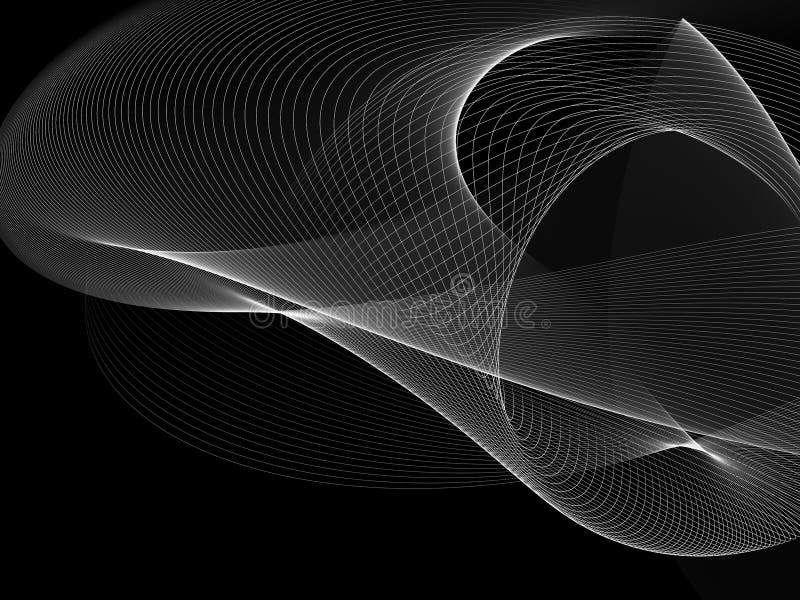 Abstract Black and White Grid Wave Background Stock Illustration ...