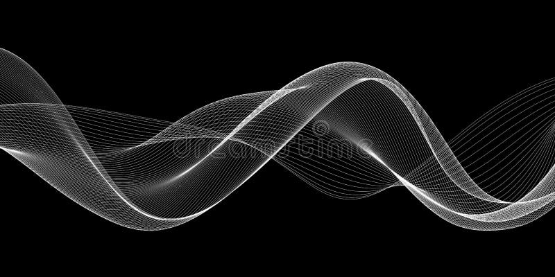 Abstract Black and White Grid Wave Design Stock Illustration ...