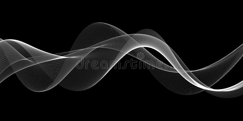 Abstract Black and White Grid Wave Design Stock Illustration ...