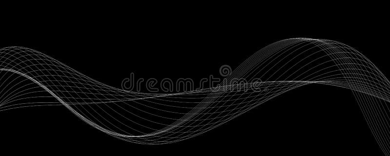 Abstract Black and White Grid Wave Design Stock Illustration ...