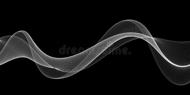 Abstract Black and White Grid Wave Design Stock Illustration ...