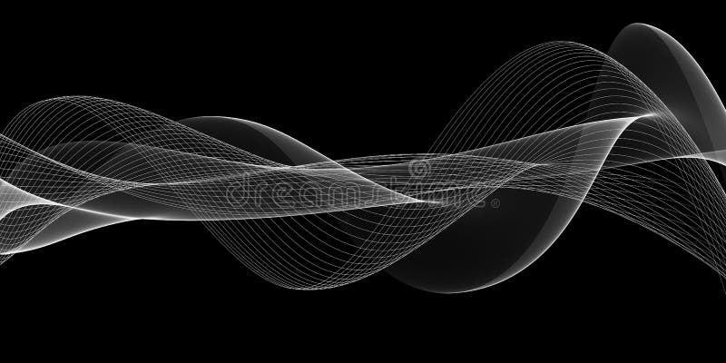 Abstract Black and White Grid Wave Design Stock Illustration ...