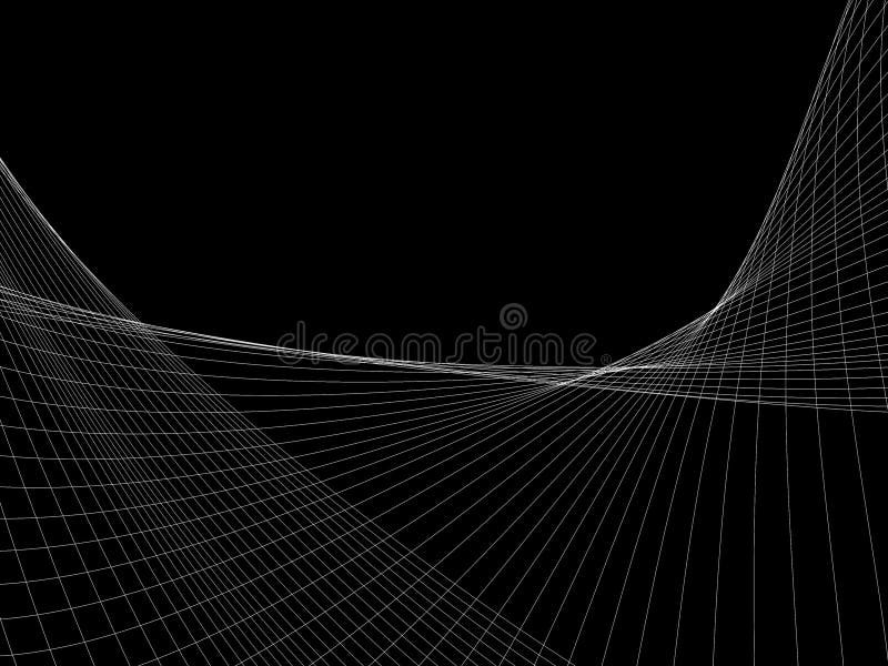 Abstract Black and White Grid Wave Line Stock Photo - Image of design ...