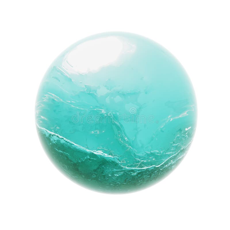 Beautiful Abstract Blue Ball with Water Inside. 3d Rendering Stock ...