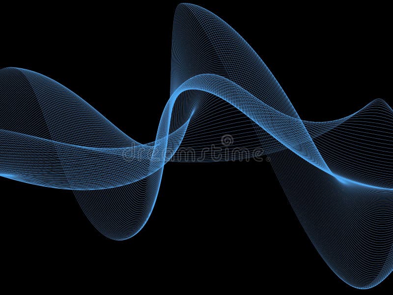 Abstract Blue Flow Grid Wave Background Stock Illustration ...