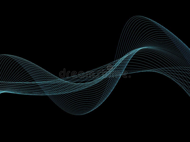 Abstract Blue Flow Wave Background Stock Illustration - Illustration of ...