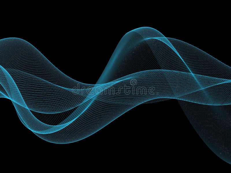 Abstract Blue Flow Wave Background Stock Image - Image of digitally ...