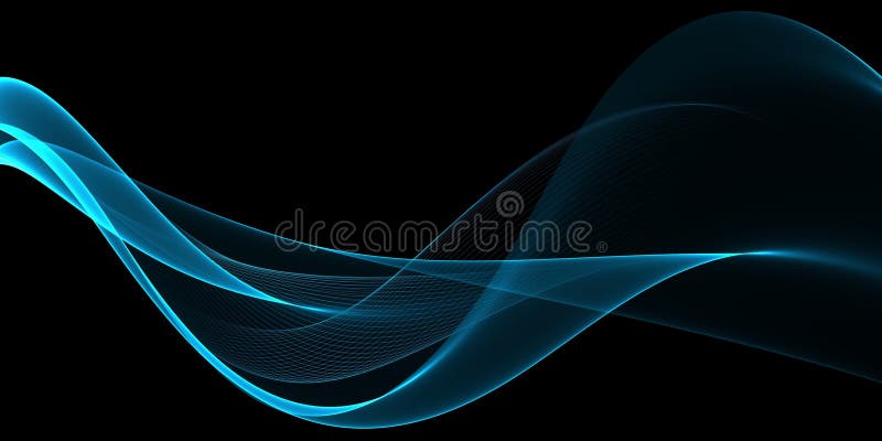Abstract Blue Wave on Black Background Stock Illustration ...