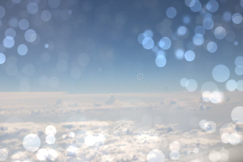 Beautiful Abstract Bright Blue Cloudy Sky Texture with Bokeh Cir Stock ...