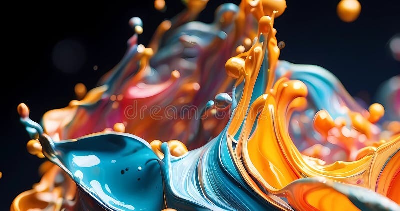 Beautiful Abstract Colorful Paint Explosion in Motion Stock ...