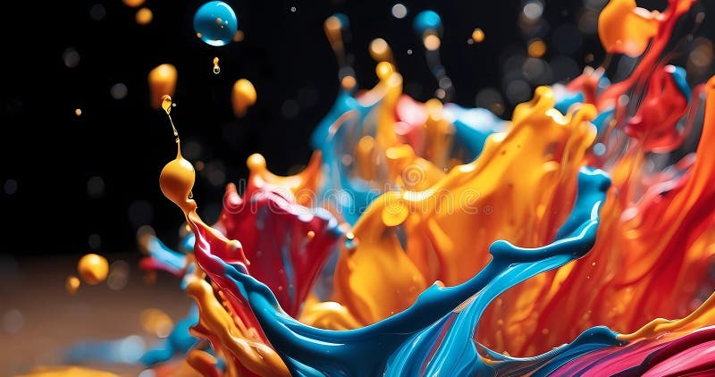 Beautiful Abstract Colorful Paint Explosion in Motion Stock ...