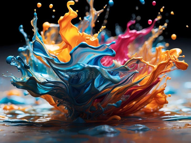 Beautiful Abstract Colorful Paint Explosion in Motion Stock Image ...