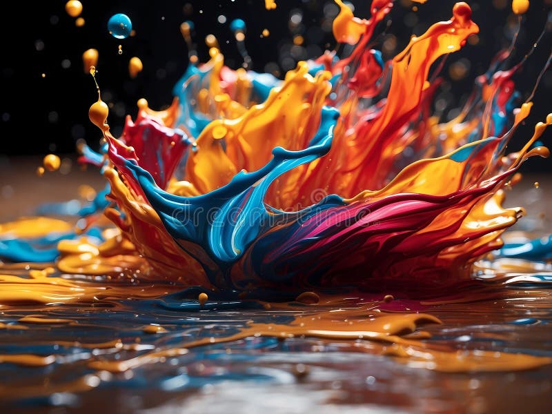 Beautiful Abstract Colorful Paint Explosion in Motion Stock ...