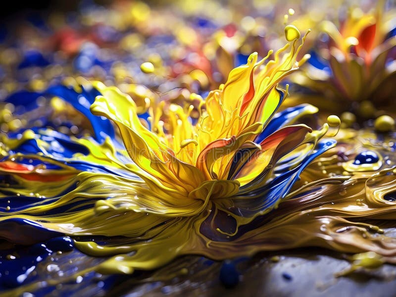 Beautiful Abstract Colorful Paint Explosion in Motion Stock ...
