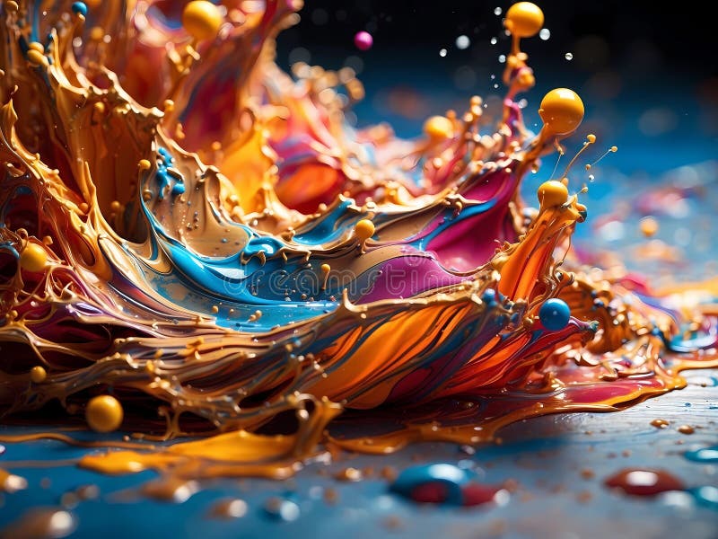 Beautiful Abstract Colorful Paint Explosion in Motion Stock ...