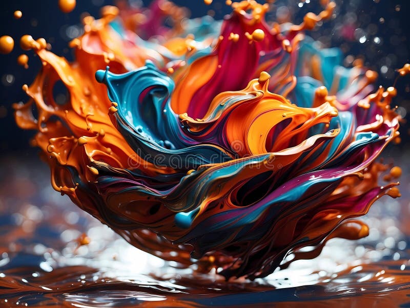 Beautiful Abstract Colorful Paint Explosion in Motion Stock ...