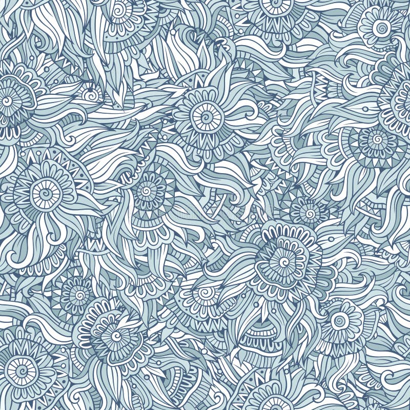 Beautiful Abstract Decorative Floral Seamless Pattern Stock Vector ...