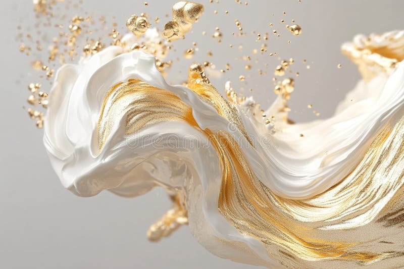 A Beautiful Abstract Figure Crafted from Molten Gold Gracefully Flows ...