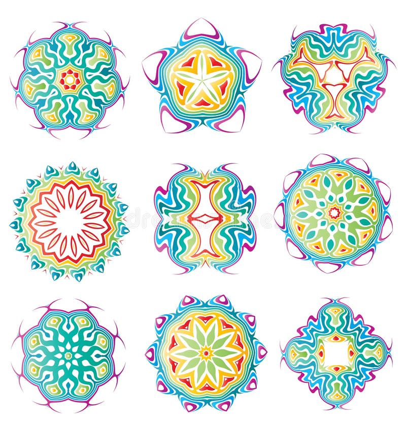 Beautiful Abstract Flower Elements Stock Vector - Illustration of ...