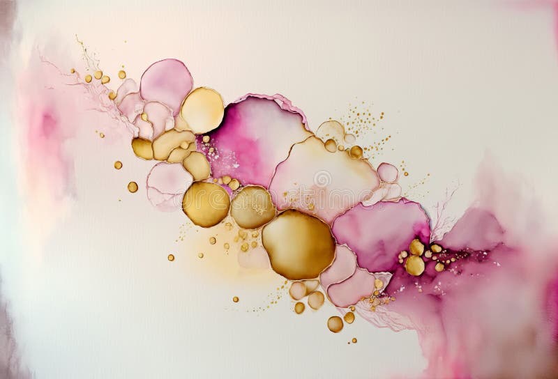 Beautiful Abstract Fluid Art Background Texture. Ink and Gold Mixed ...