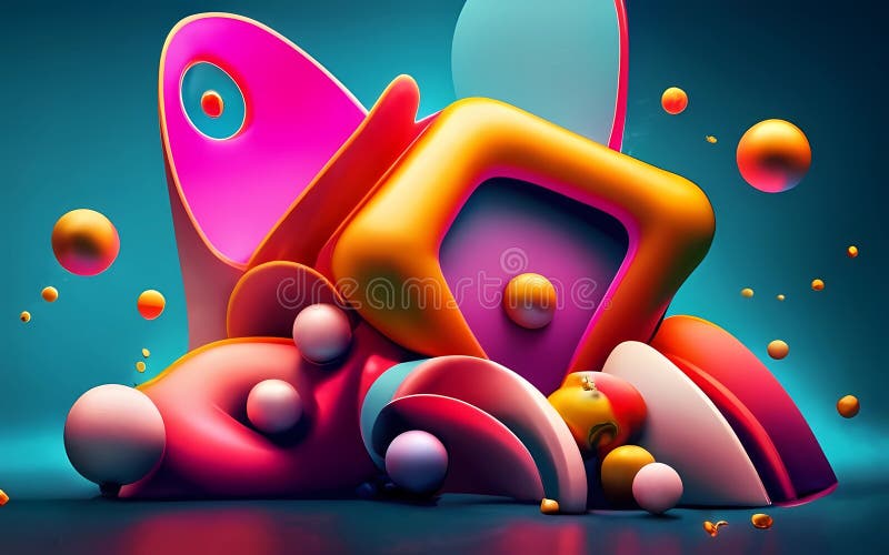 Beautiful Abstract Geometric 3d Shapes for Art Design Stock ...