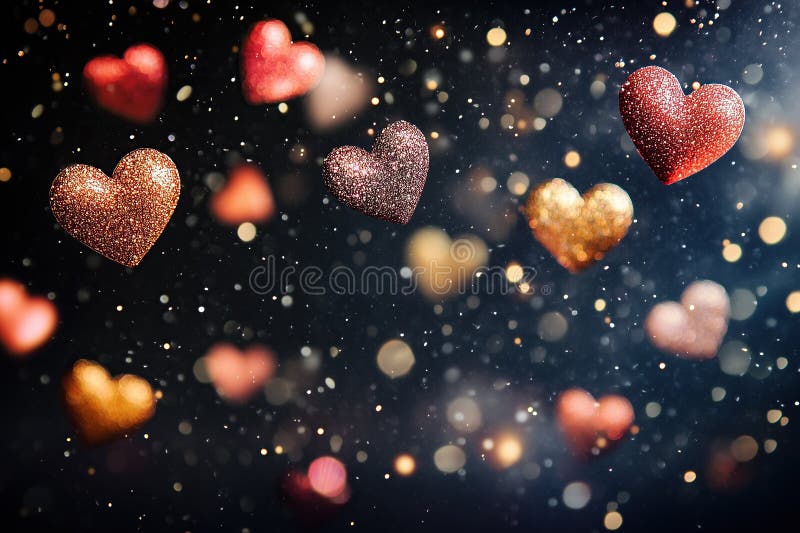 Beautiful Abstract Hearts Background, Generative AI Stock Illustration ...
