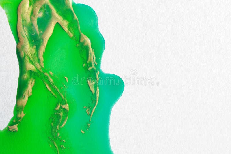 Beautiful Abstract Ink Painting on White Canvas, Top View. Space for ...