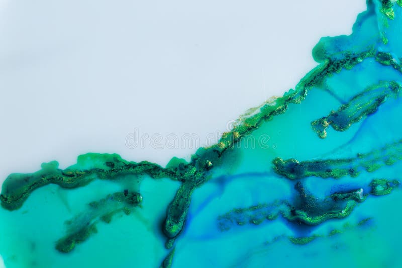 Beautiful Abstract Ink Painting on White Paper, Top View Stock Image ...