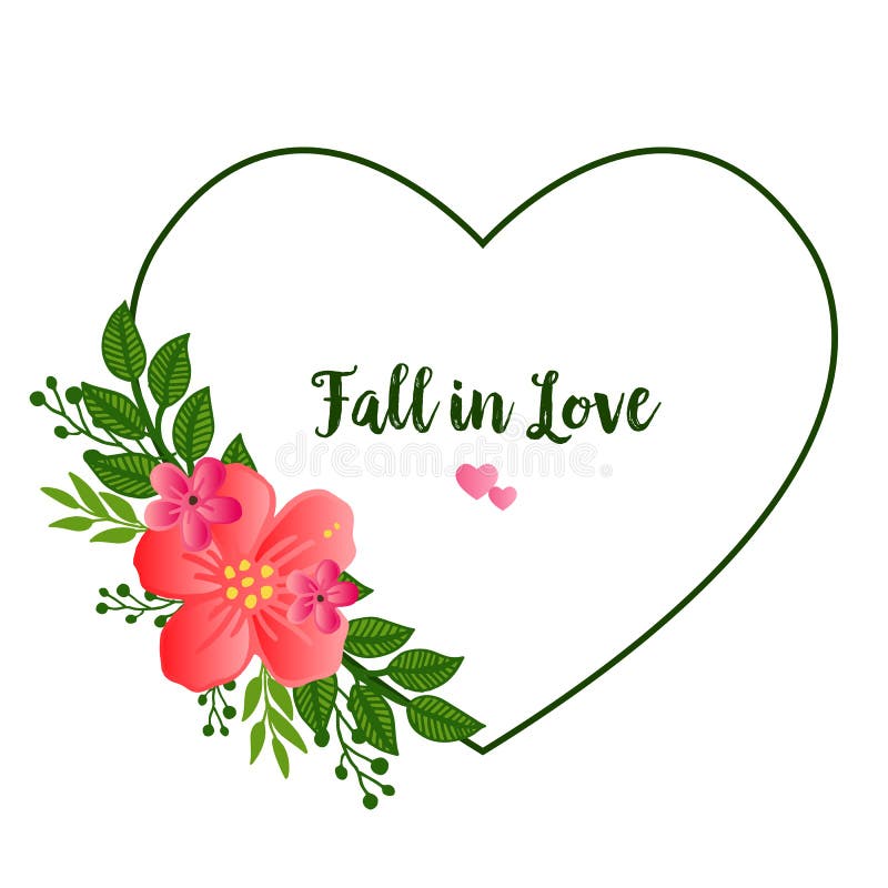 Beautiful Abstract Leaf Flower Frame, for Calligraphy Text Fall in Love ...