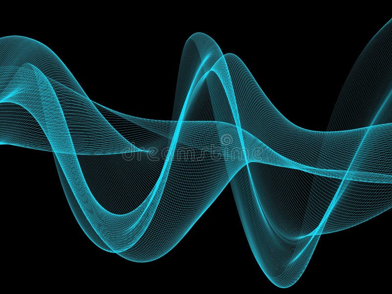 Abstract Neon Blue Flow Grid Wave Background Stock Illustration ...