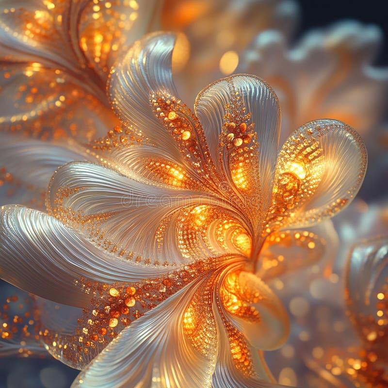 Beautiful Abstract Orange and Gold Pattern Design Stock Illustration ...