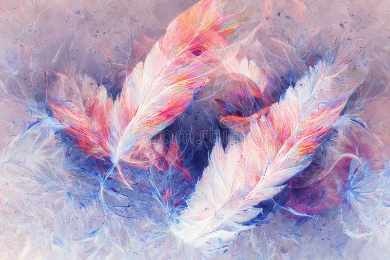 Beautiful Abstract Painting of Bird Feathers. Stock Illustration ...