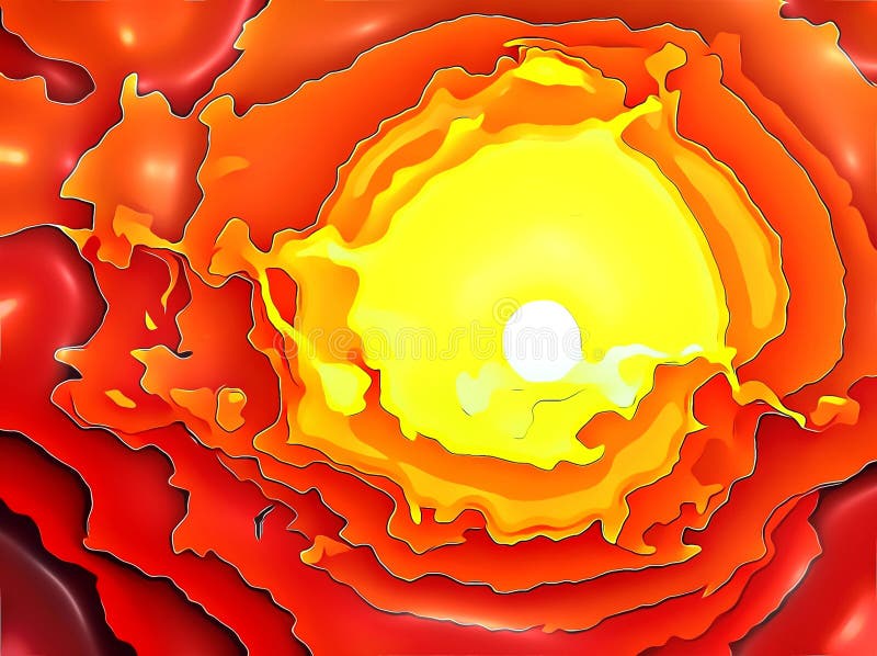 Beautiful Abstract Painting of Sun in the Sky Stock Illustration ...