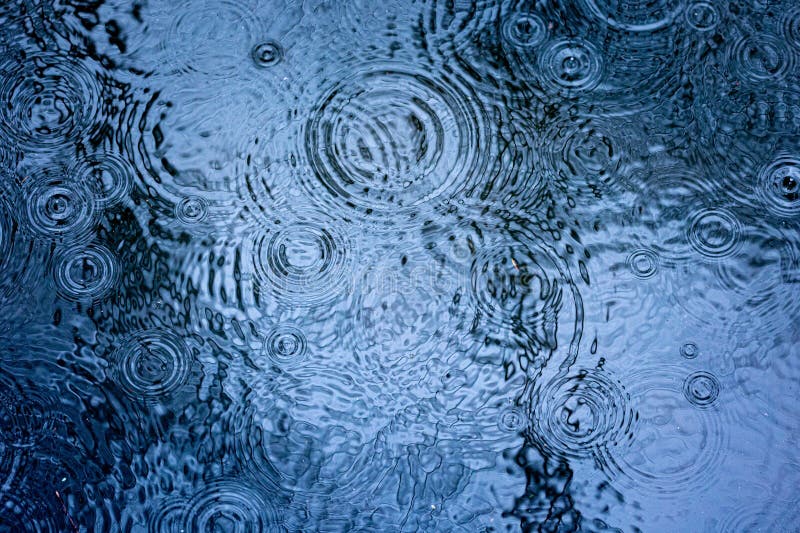 A Beautiful, Abstract Rain Falling in the River. Stock Photo - Image of ...