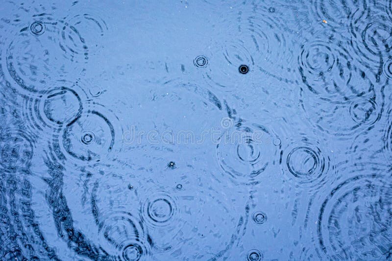 A Beautiful, Abstract Rain Falling in the River. Stock Image - Image of ...