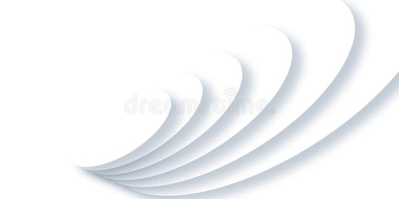Abstract Ripple Effect on White Background. Circle Shape with Shadow in ...
