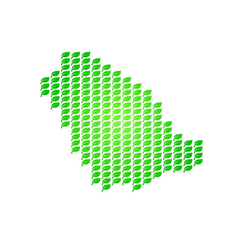 Abstract Saudi Arabia Map Formed by Leaf Shapes Stock Illustration ...