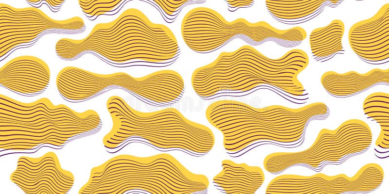 Beautiful Abstract Shapes Flowing Seamless Vector Background, Stripy ...