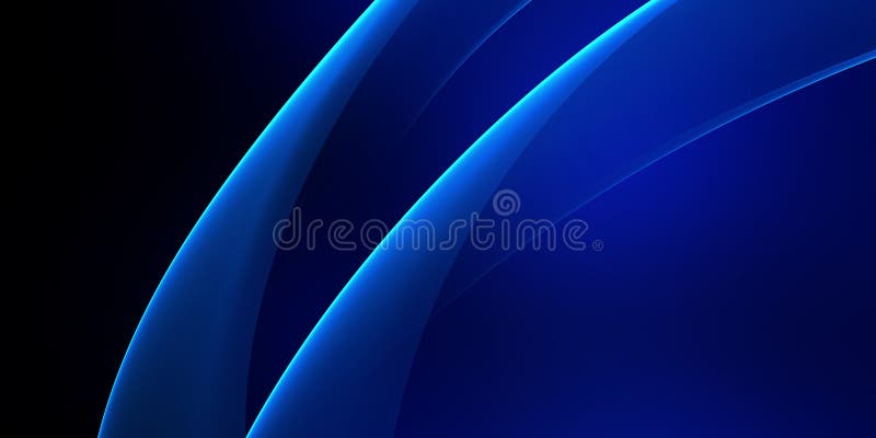 Abstract Shiny Color Blue Wave Design Element on Dark Background ...