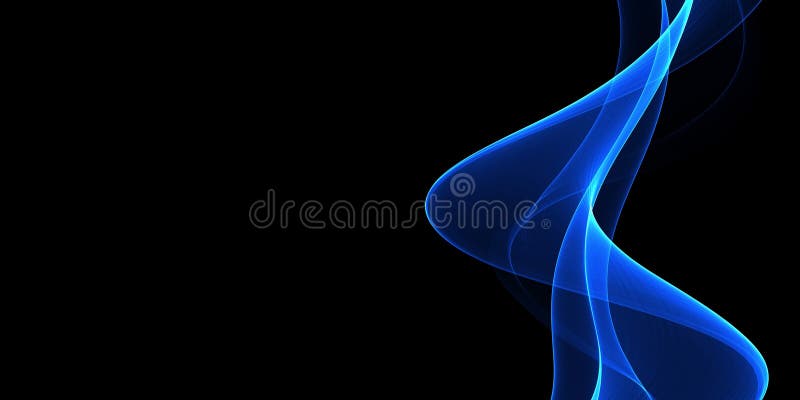 Abstract Shiny Color Blue Wave Design Element on Dark Background ...