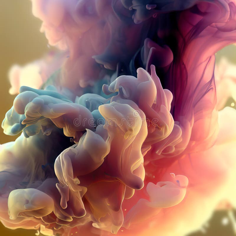 Beautiful Abstract Soft Colorful Ink Splash in Water. Generative AI ...