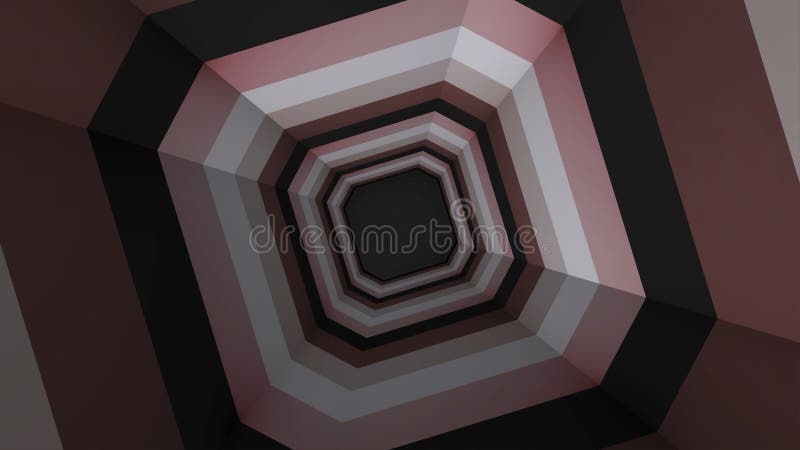 Beautiful Abstract Square Tunnel. Colored Square Tunnel Stock Photo ...
